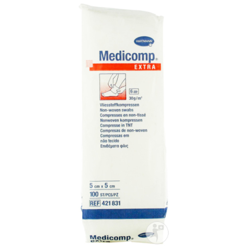 MEDICOMP: COMPRESSE NON TISSEE- NON STERILE- 5 X 5 CM X 100