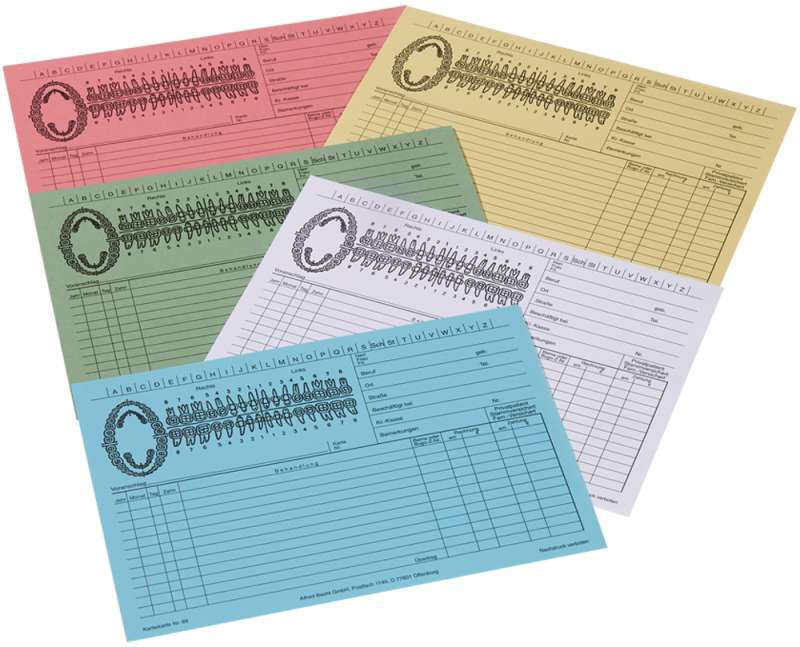 FICHES DENTAIRES CARTONNEES TYP 89 X 100